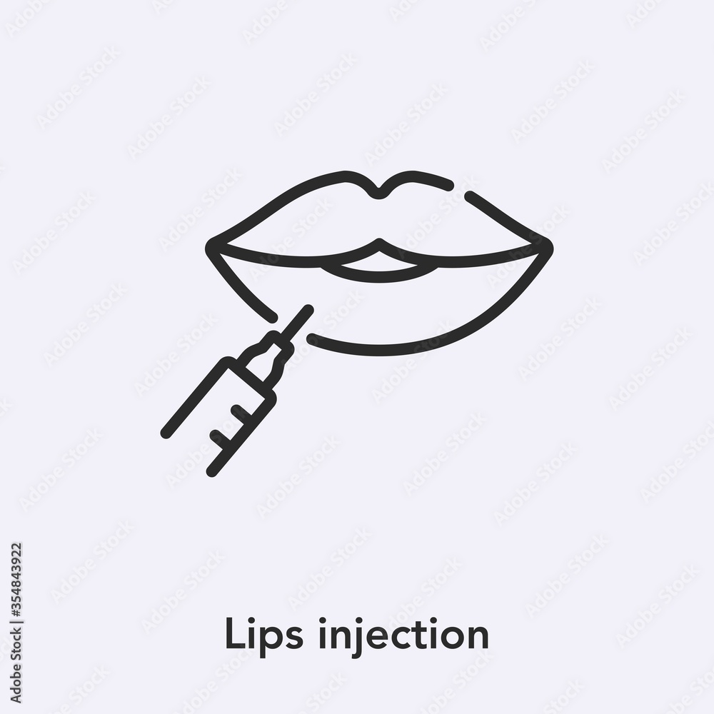 lips injection icon vector. Linear style sign for mobile concept and ...