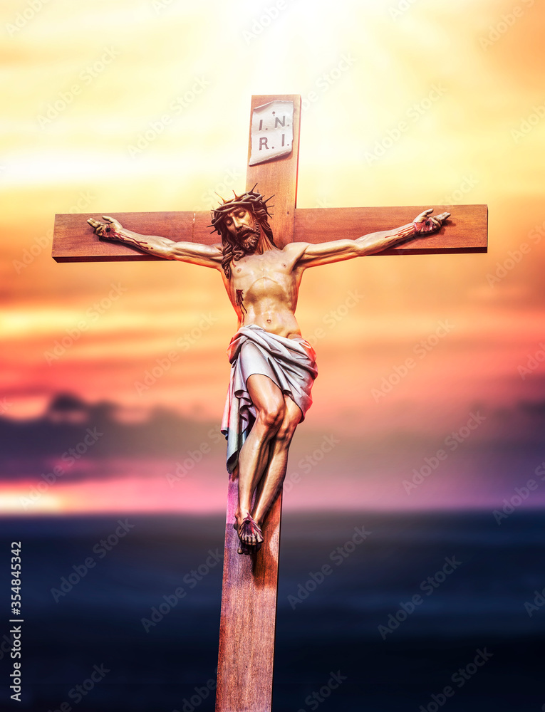 Jesus Christ crucifixion. Holy God Jesus sacrifice on cross ...