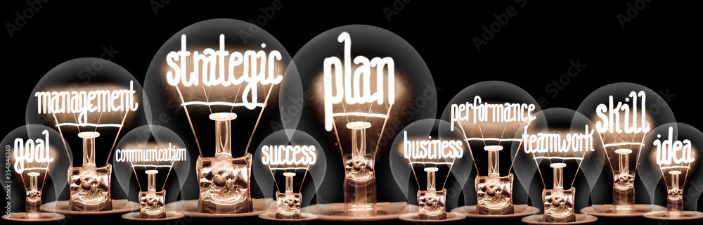 Light Bulbs with Strategic Plan Concept Stock Photo | Adobe Stock