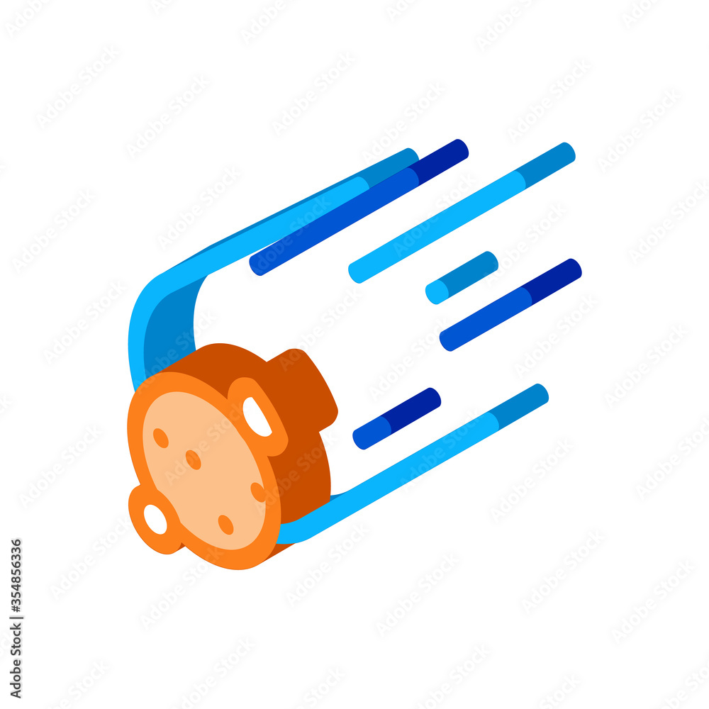 Falling Meteorite Sphere Icon Vector. Isometric Falling Meteorite ...