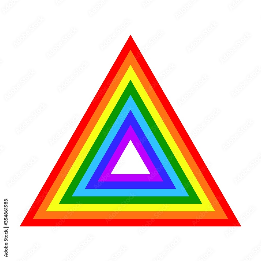 Rainbow triangle, 7 colors for design, for children. Cute flat summer ...