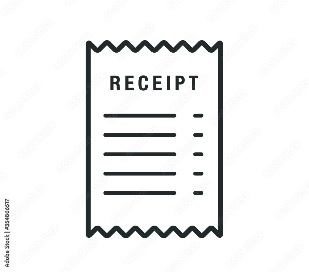 Receipt icon. vector paper receipt. Shop receipt vector design. Stock ...