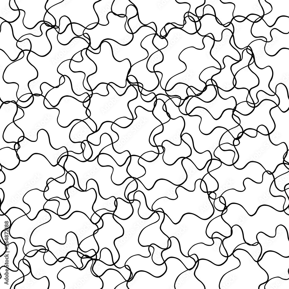 Abstract vector line art pattern. Chaotic smooth lines isolated on ...
