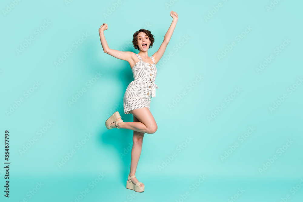 Full length body size view of her she nice attractive lovely charming ...