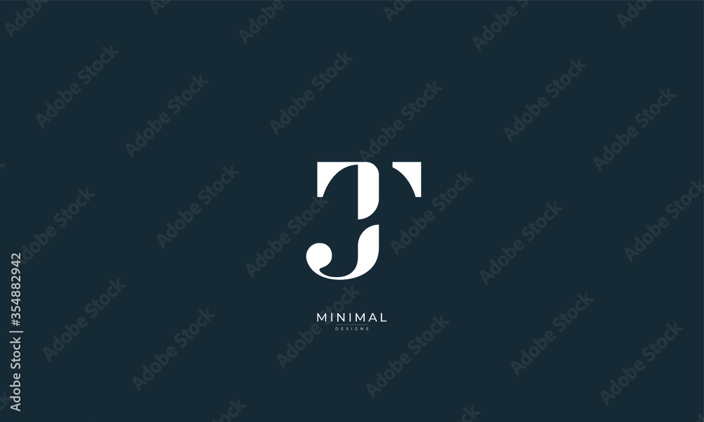 Alphabet letter icon logo TJ Stock Vector | Adobe Stock