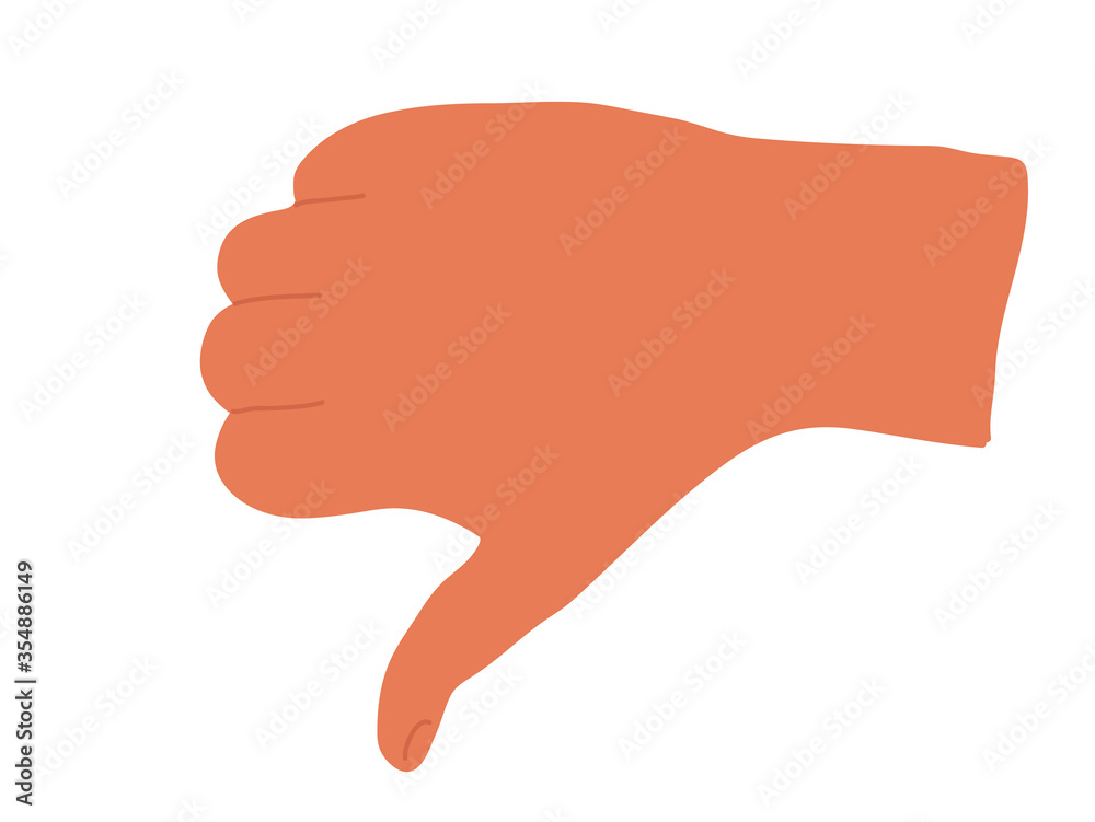 Thumb down hand, dislike. Hand showing dislike, negative, bad sign ...