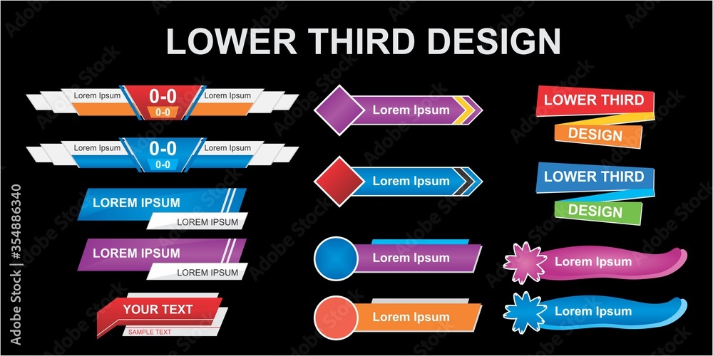 Lower third graphic set free vector Stock Vector | Adobe Stock