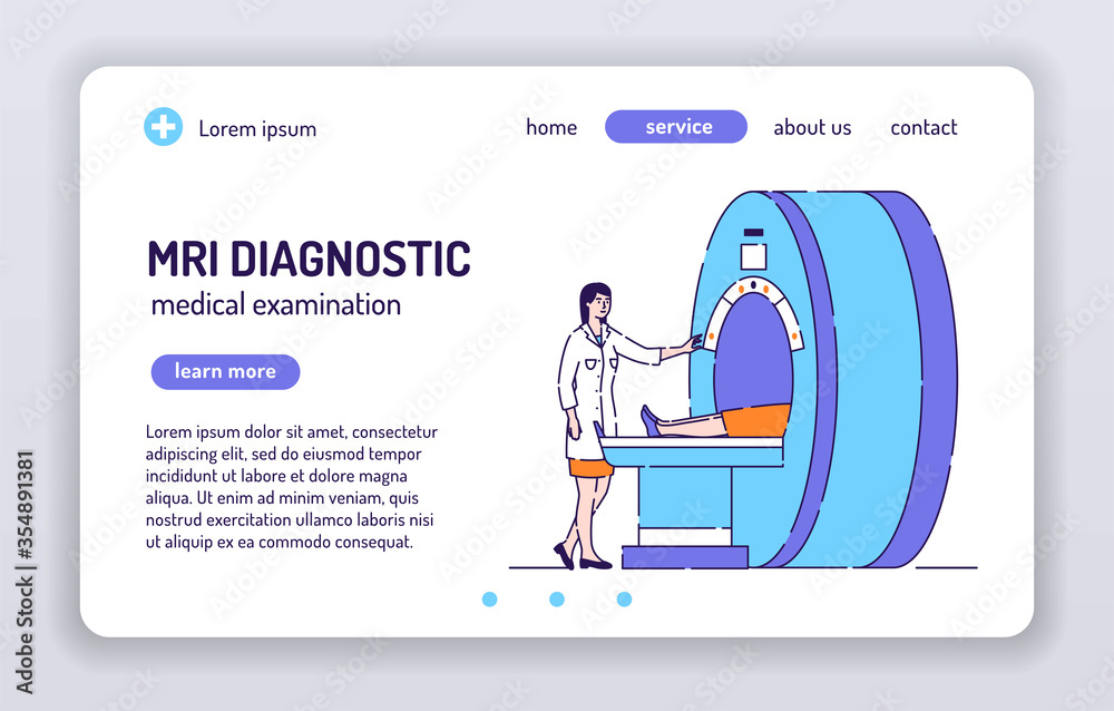 MRI machine scan device in hospital. Medical examination for a disease ...