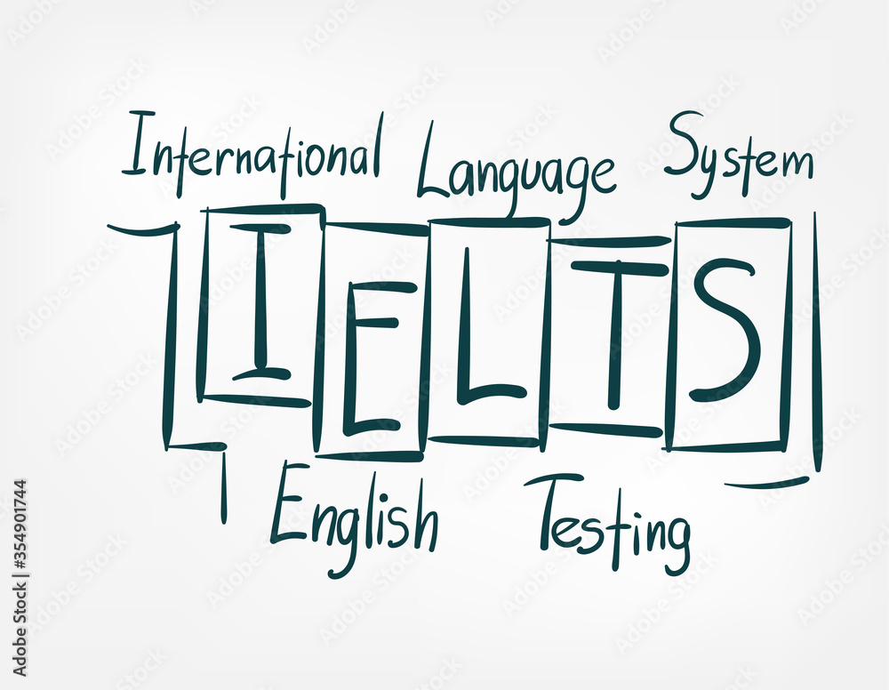 IELTS international english language testing system doodle vector ...