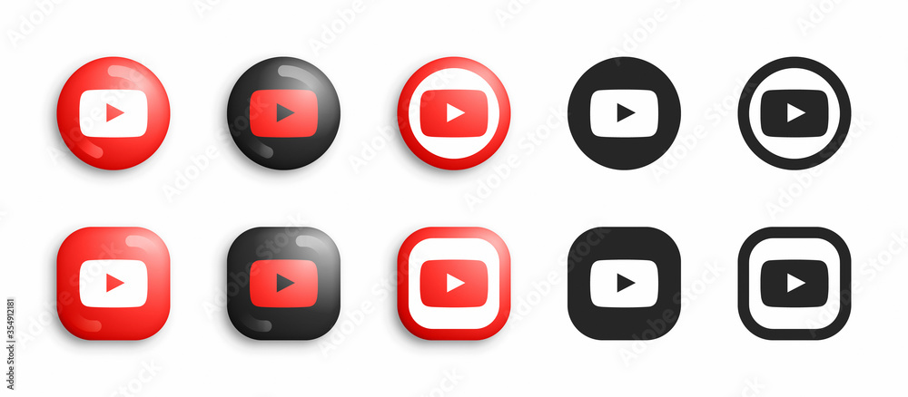 Vettoriale Stock Youtube Modern 3D And Flat Icons Set Vector Isolated ...