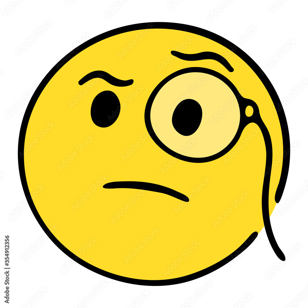 Face With Monocle emoji Stock Vector | Adobe Stock