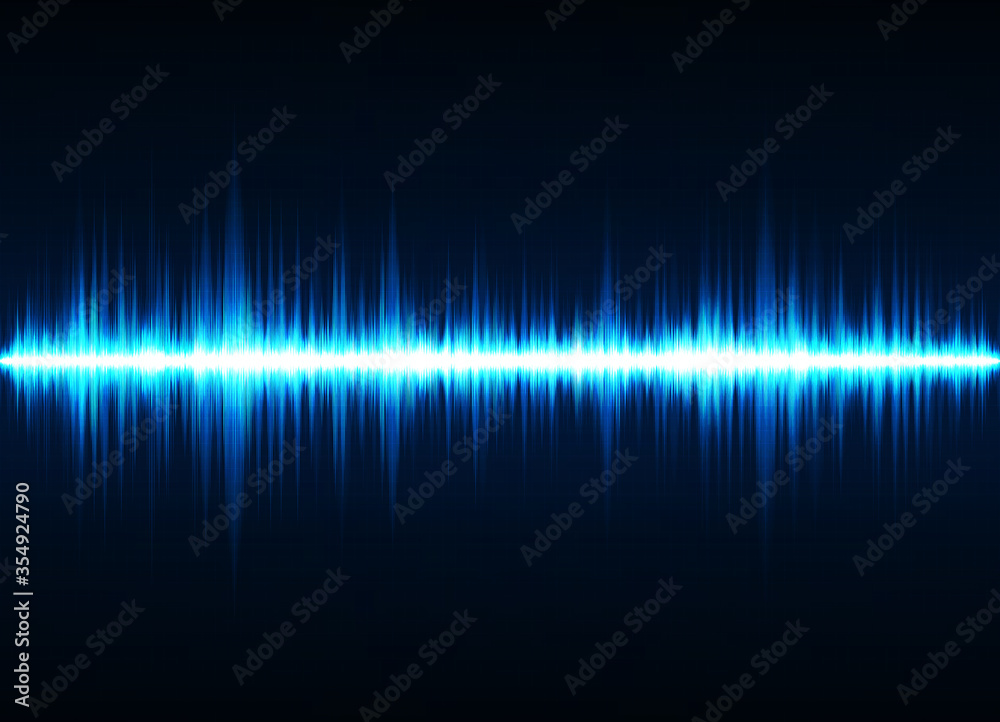Blue sound waves, Equalizer for music, audio waveform Stock Vector ...