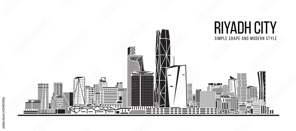 Cityscape Building Abstract Simple shape and modern style art Vector ...