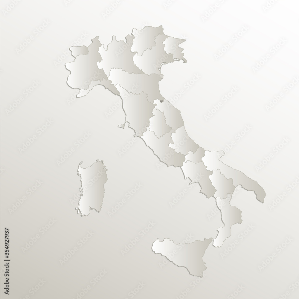 Blank Italy Map Regions
