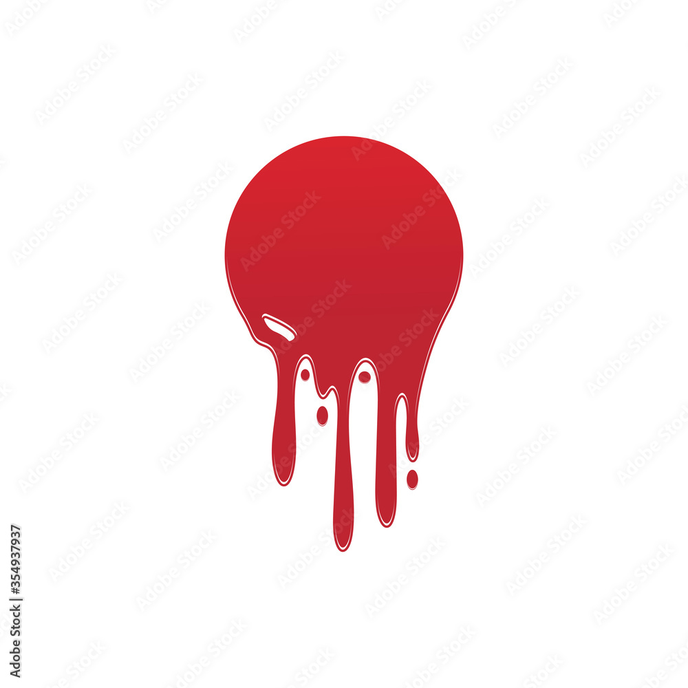 Dripping paint icon logo. Current liquid. Paint flows. Melted circle ...