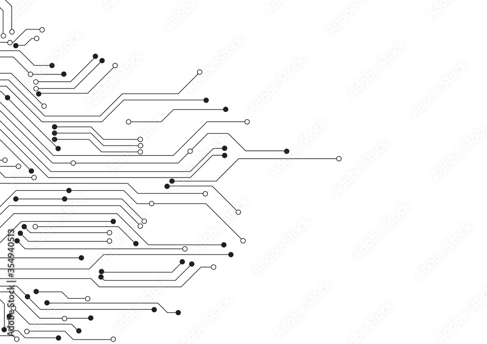 Vector : Electronic circuit with white background Stock Vector | Adobe ...
