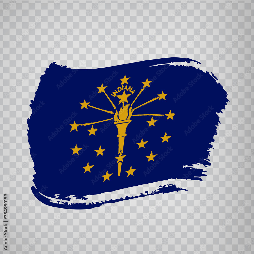 Flag of Indiana from brush strokes. United States of America. Flag ...