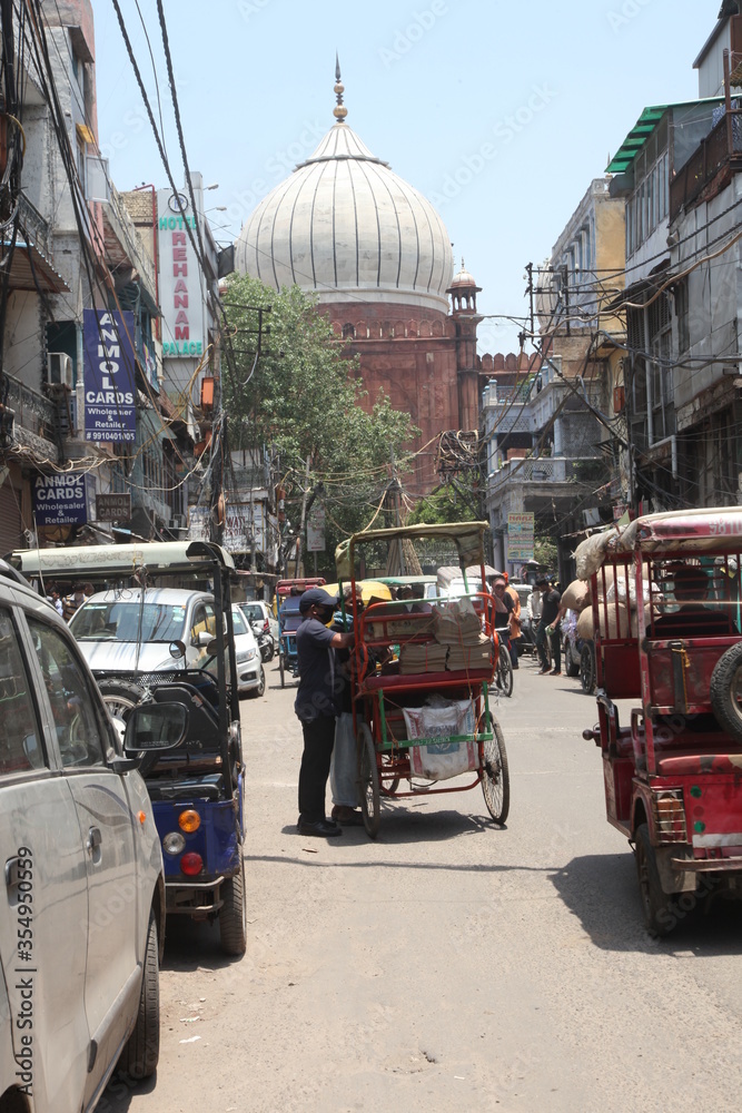 Back Side of Islamic Jama Masjid Mosque, Masjid-I Jahan-Numa, Old Delhi ...