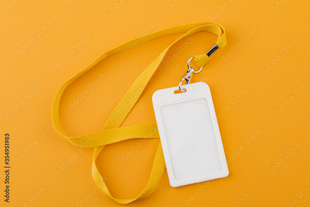 Work ID name tag. The ID of the employee. Card icons with ropes on a ...