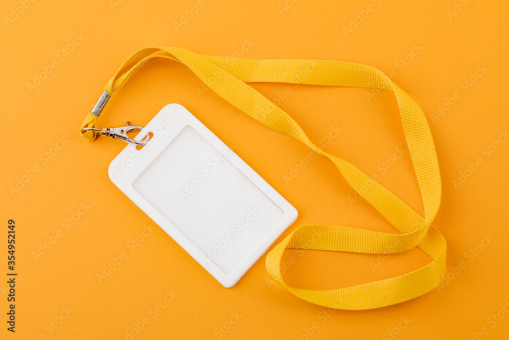 Work ID name tag. The ID of the employee. Card icons with ropes on a ...