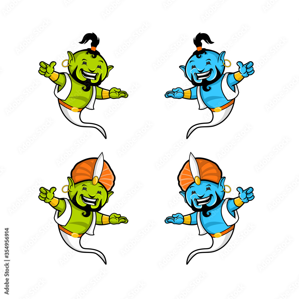 Ghost Genius Green and Blue with Brad. Vector Illustration Mascot ...