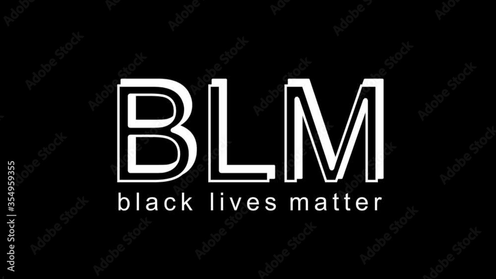 4k animated Black lives matter on black background. Sign against racism ...