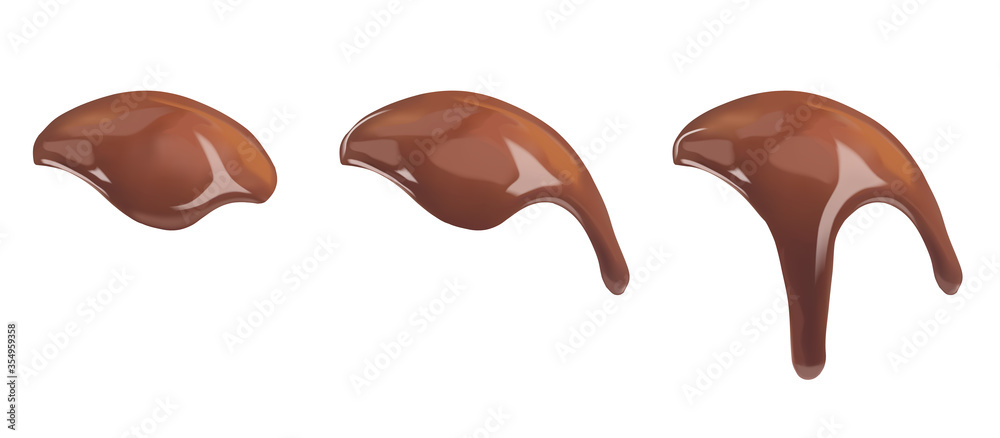 Sweet dark liquid chocolate flowing down. Ganache, icing, frosting ...