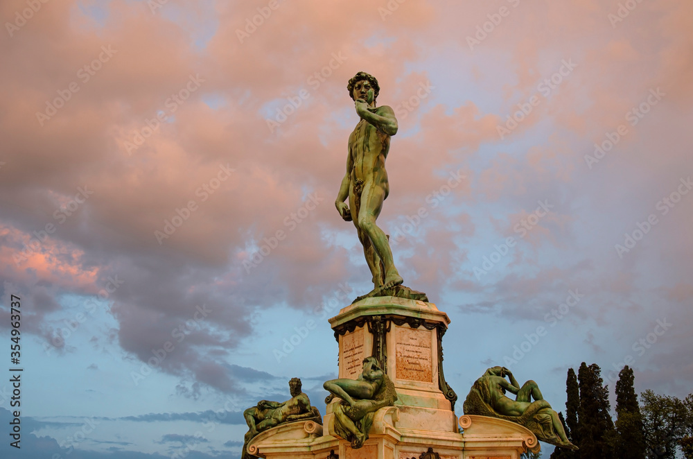 The replica of Michelangelo's David statue in Michelangelo Square ...