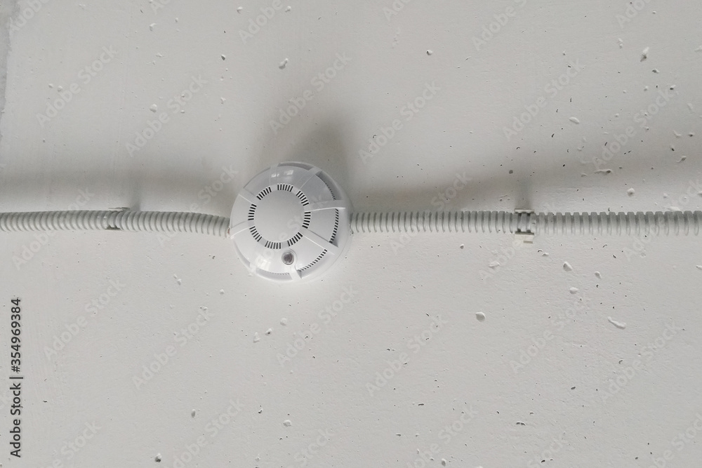 fire alarm security safety device system, attached to ceiling in home ...