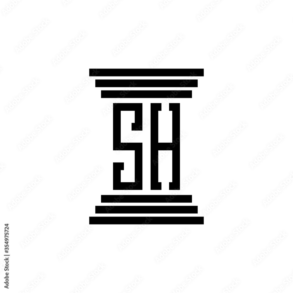 sh logo design vector icon Stock Vector | Adobe Stock