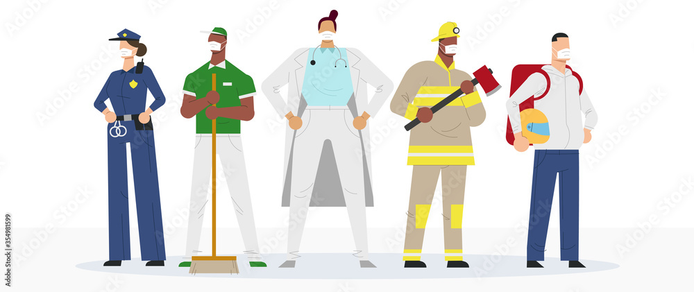 Essential Workers character pack Stock Vector | Adobe Stock