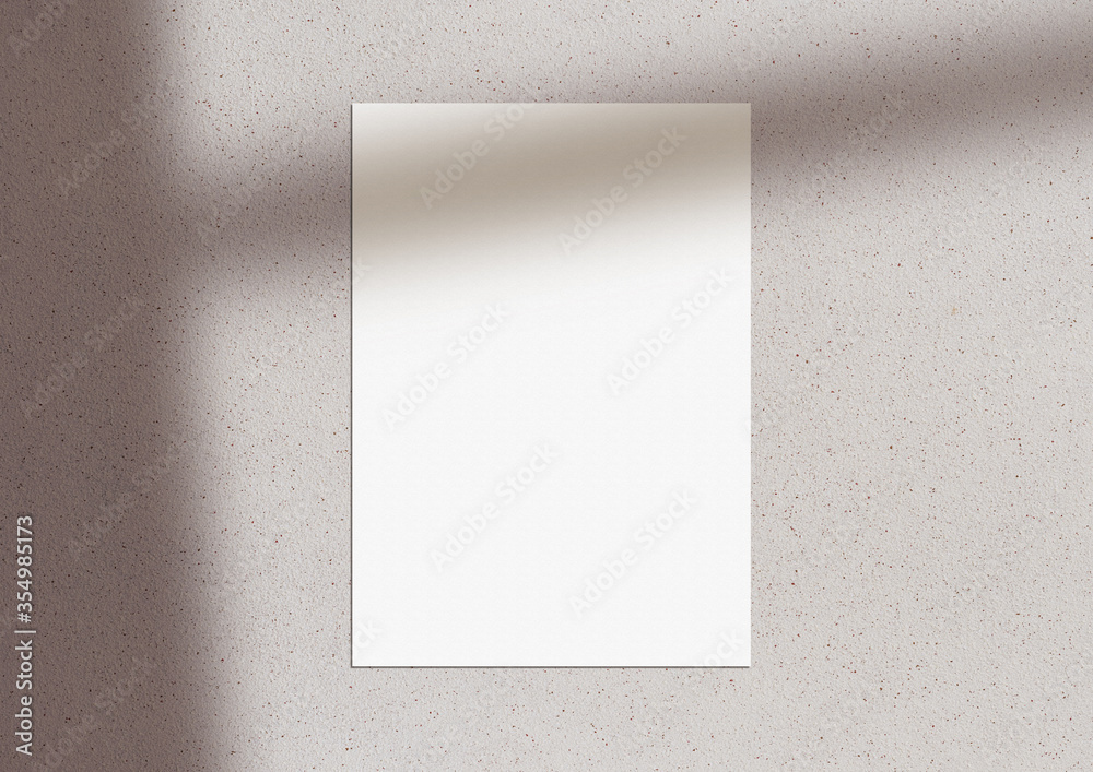 Mock up. Empty white paper sheet with transparent shadow. Background ...