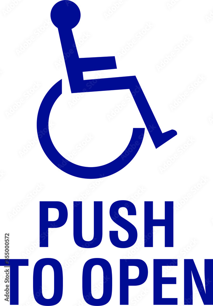 push to open handicap accessible sign vector illustrator Stock Vector ...