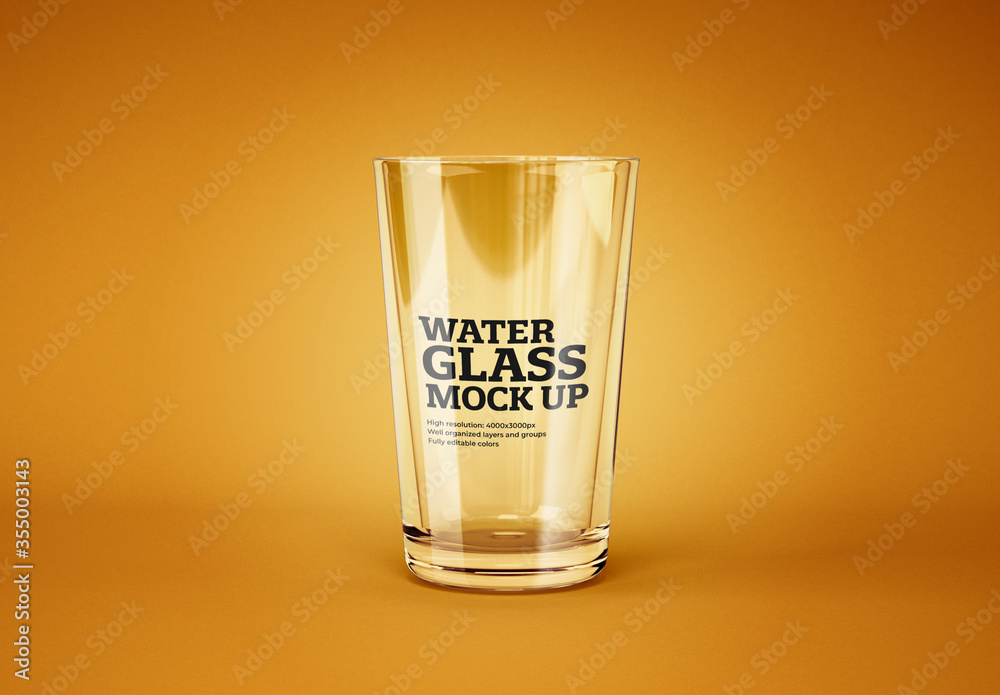 Realistic Water Glass Mockup Stock Template | Adobe Stock