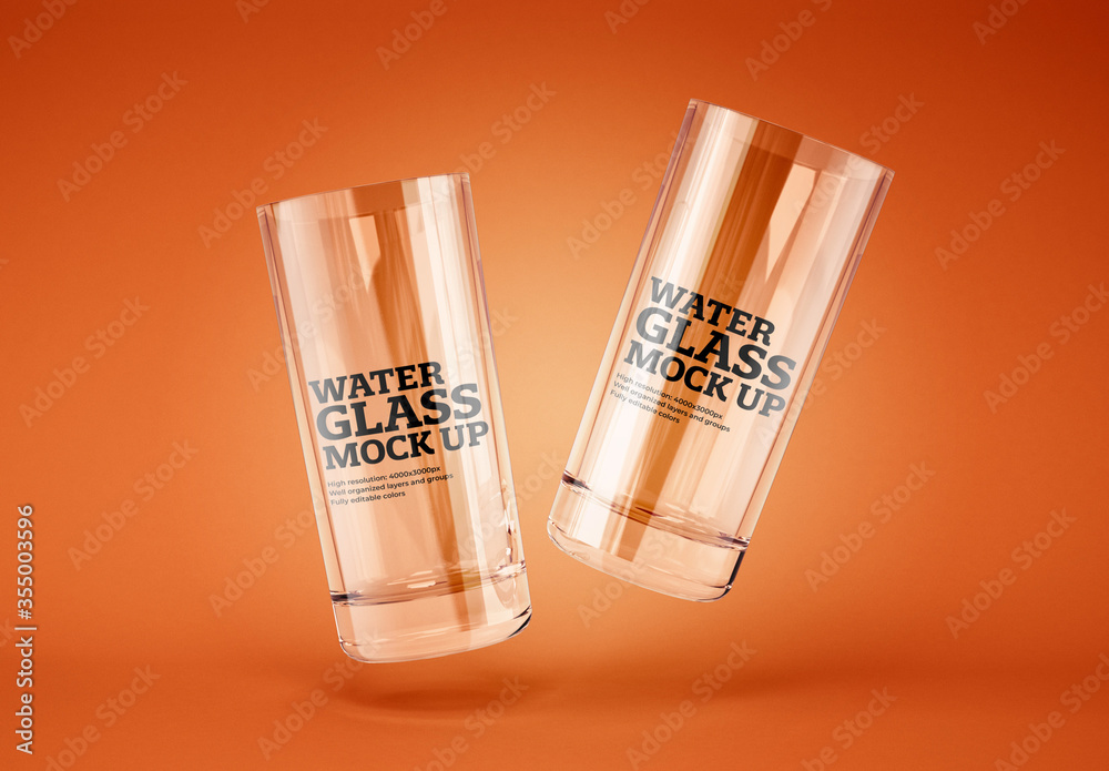 Realistic Water Glass Mockup Stock Template | Adobe Stock