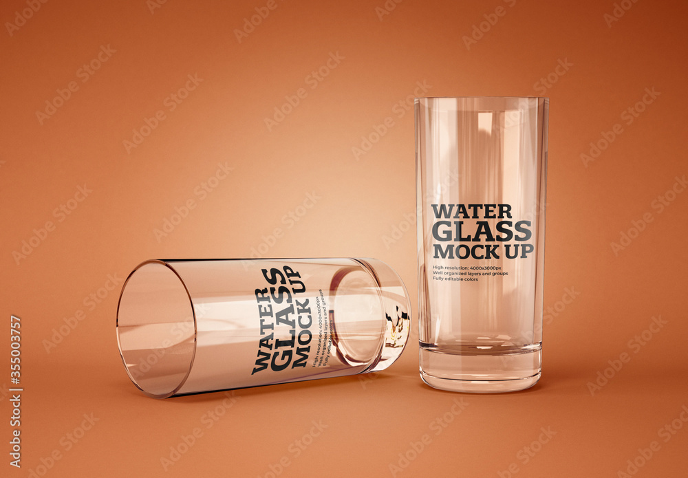 Realistic Water Glass Mockup Stock Template | Adobe Stock