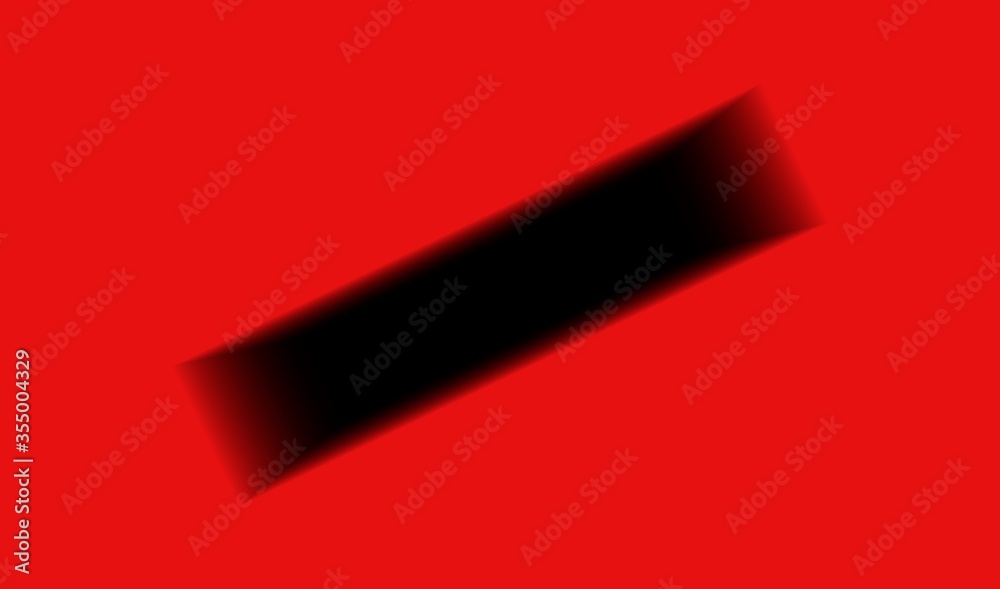 Rectangulo de color negro con efecto de profundidad sobre fondo rojo ...