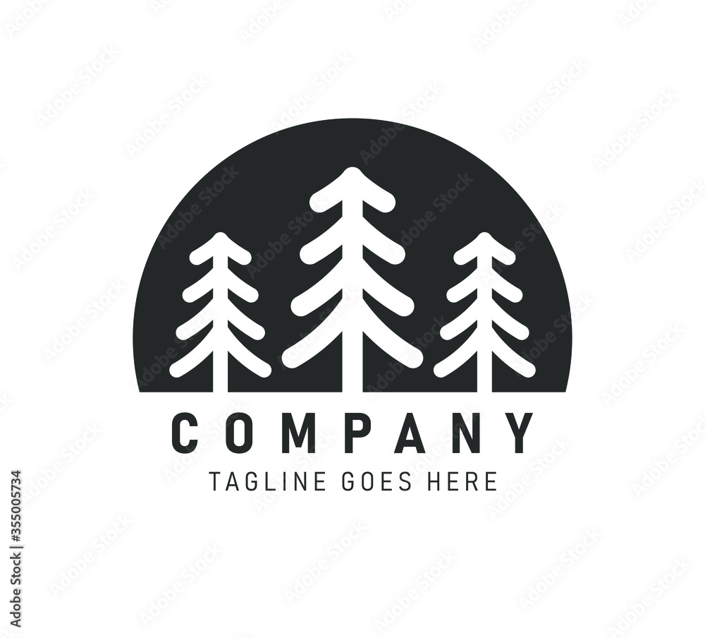 spruce coniferous tree icon shape silhouette. Camping nature symbol ...