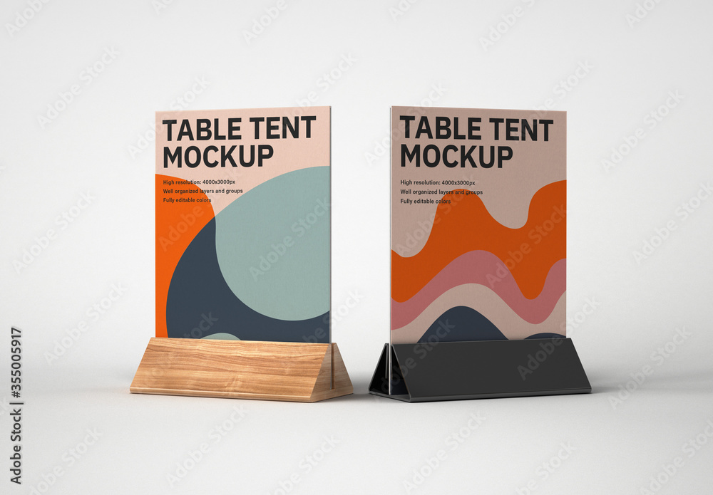 Realistic Table Tent Mockup Stock Template | Adobe Stock