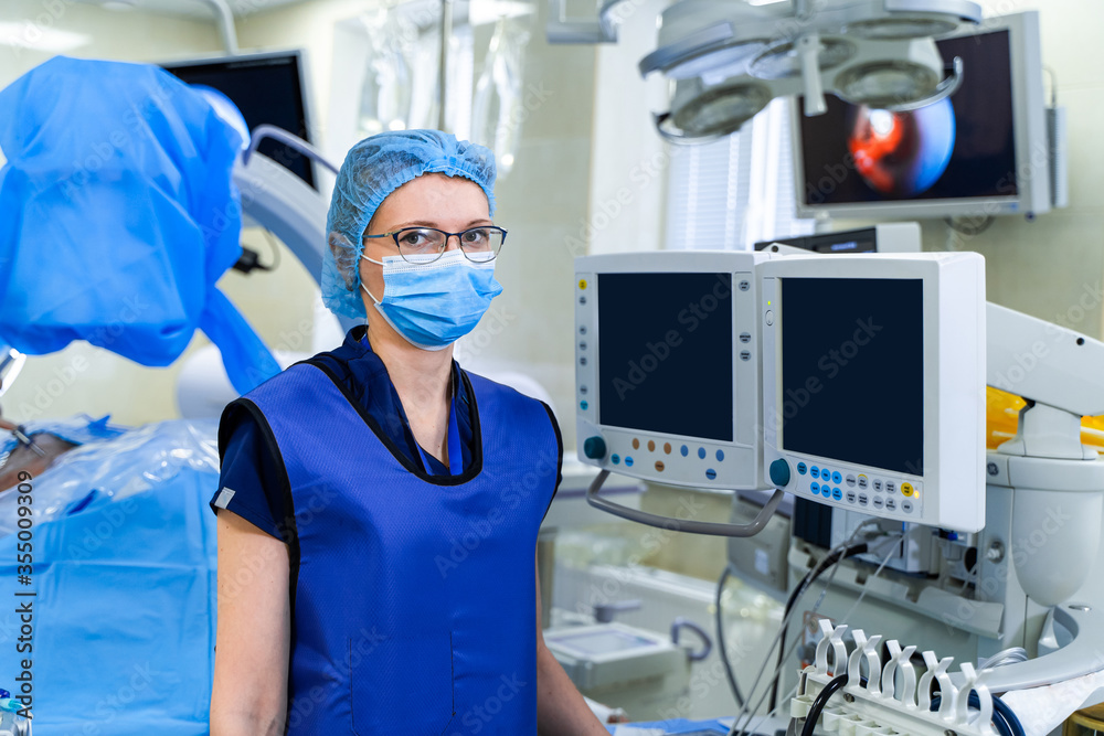 Ventilation of the lungs with oxygen. Mechanical ventilation equipment ...