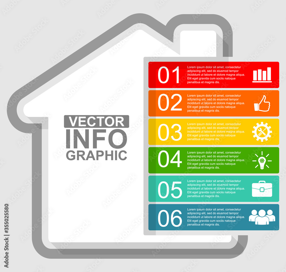 Vector infographic template for presentation, diagram, home , house ...