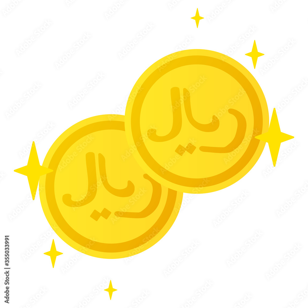 The Iranian Rial currency symbol coins Stock Vector | Adobe Stock