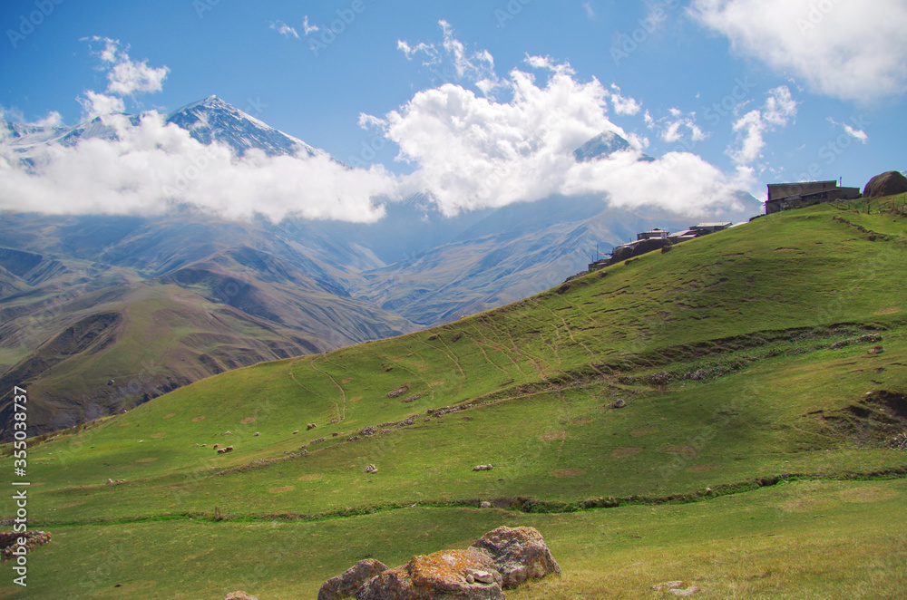 Beautiful summer mountain landscape. Height 2500 m above sea level ...