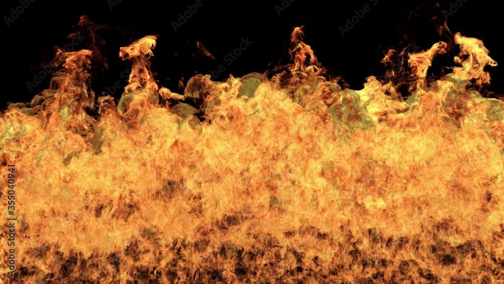 Fire Wall VFX. Stock motion graphics video that shows a realistic ...