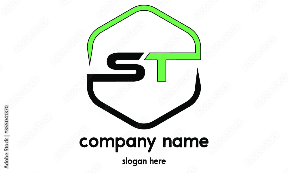Abstract letter ST logo. Stock Vector | Adobe Stock