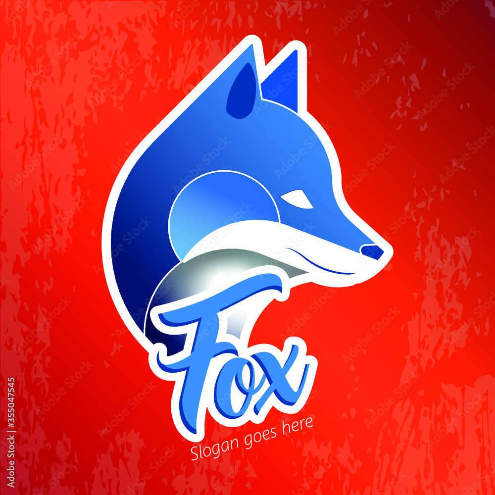 Blue Fox Logo Stock Vector | Adobe Stock