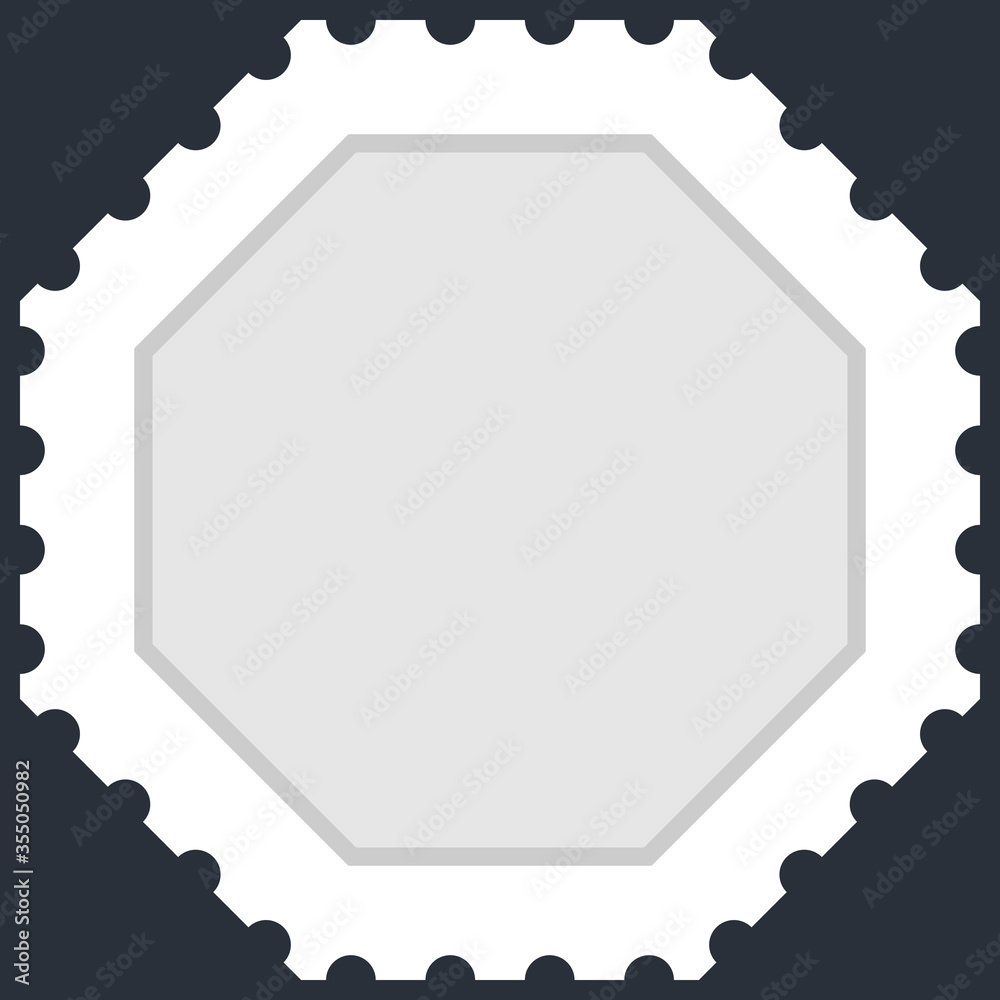 Blank white paper postage stamp. Recolorable shape isolated from ...