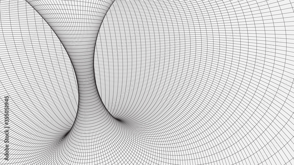 Wireframe 3D tunnel. Abstract background for vector presentation ...
