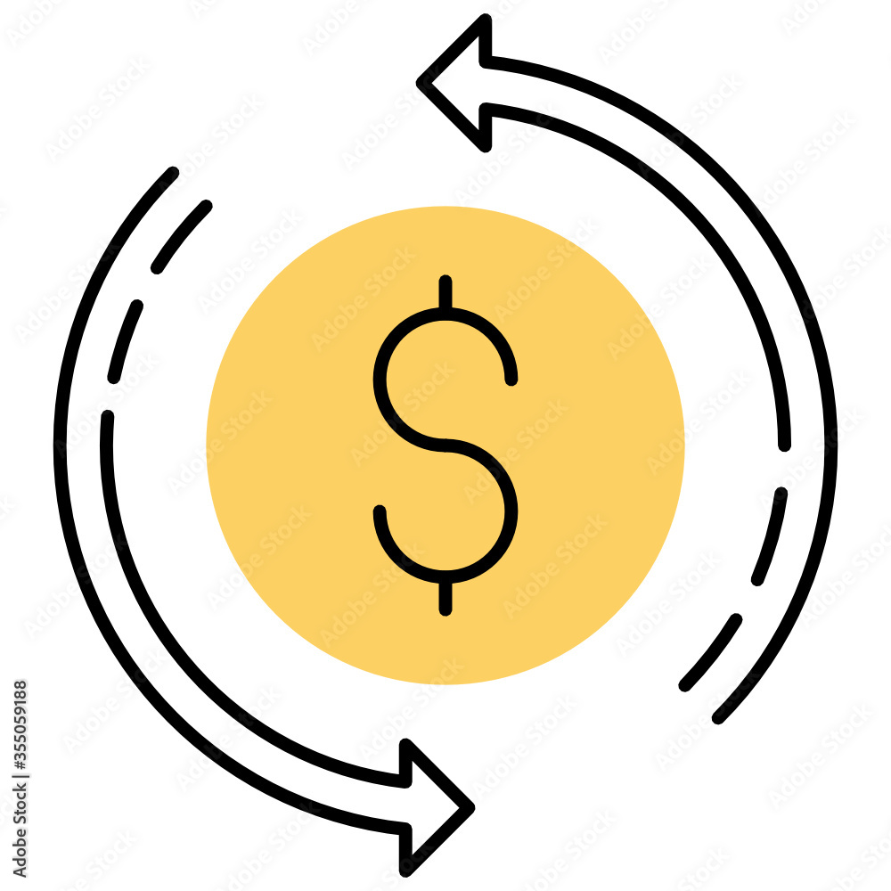 Money Movement Concept, Cash Flow Vector icon design Stock Vector ...