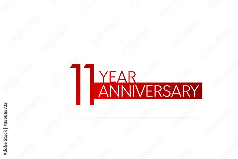 11 year anniversary, minimalist logo. jubilee, greeting card. Birthday ...